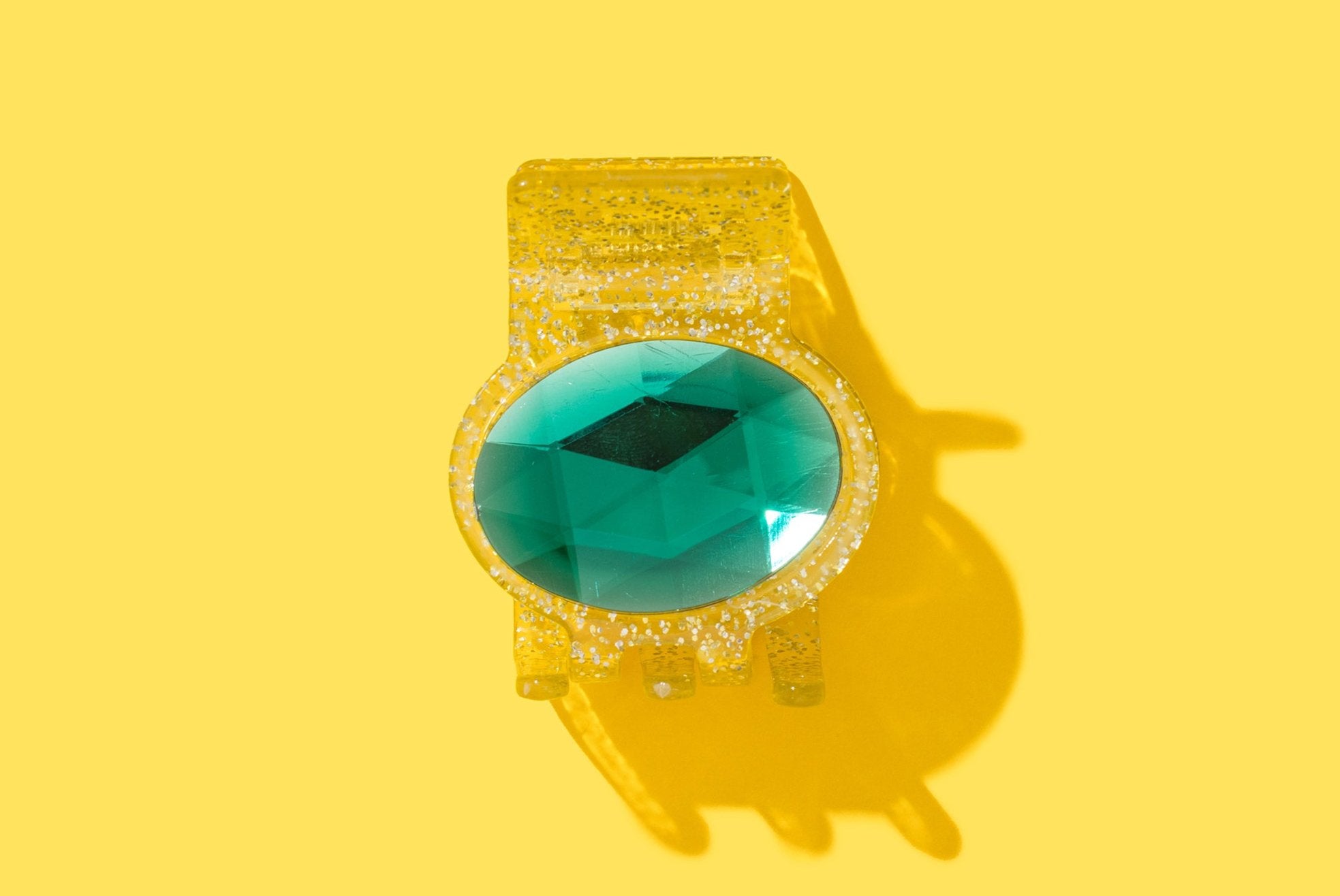 Gold Green Gemstone Claw Clip - Min. 4 (CC-49)