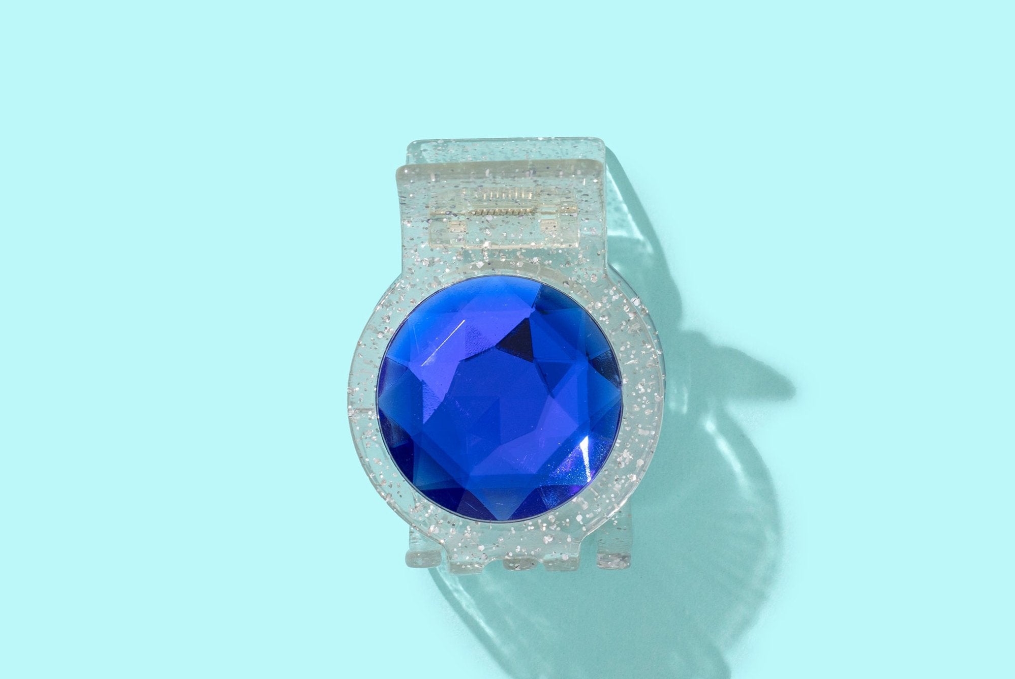 Silver Blue Gemstone Claw Clip - Min. 4 (CC-50)