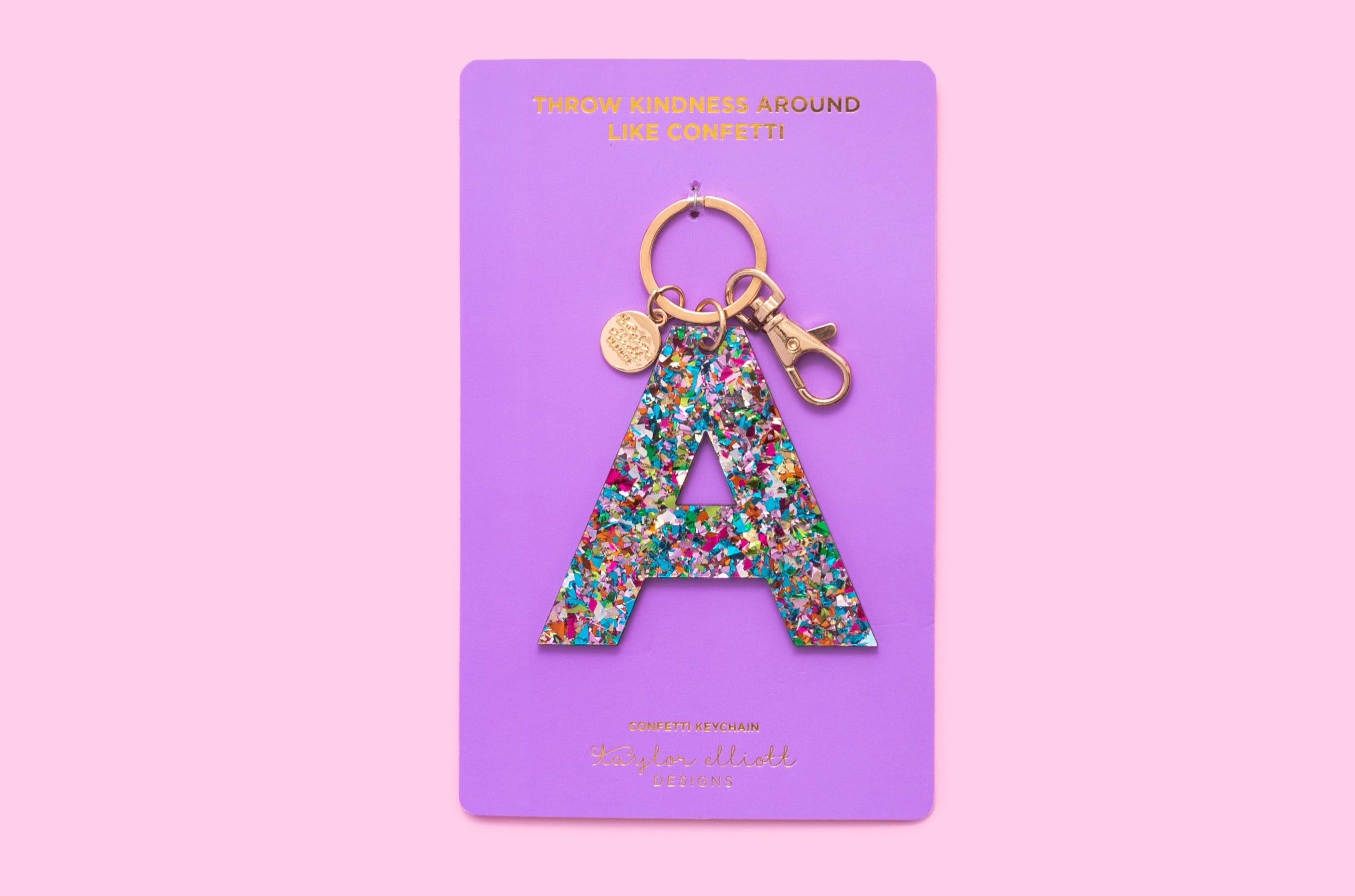 Colorful Confetti Letter Keychains A-T - Each - Min. 4