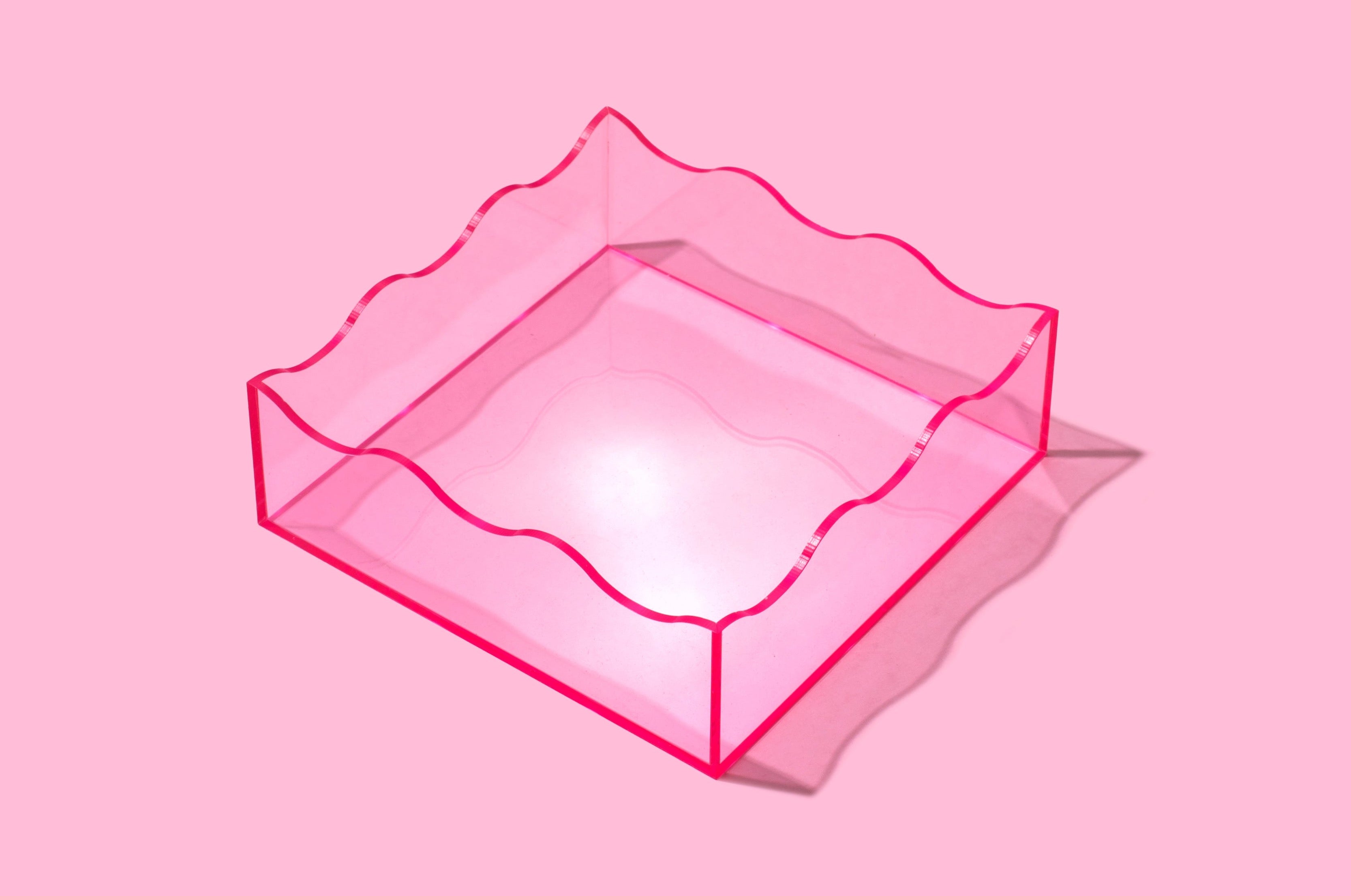 Light Pink Square Wavy Tray - Min. 2 (TRAY-07)