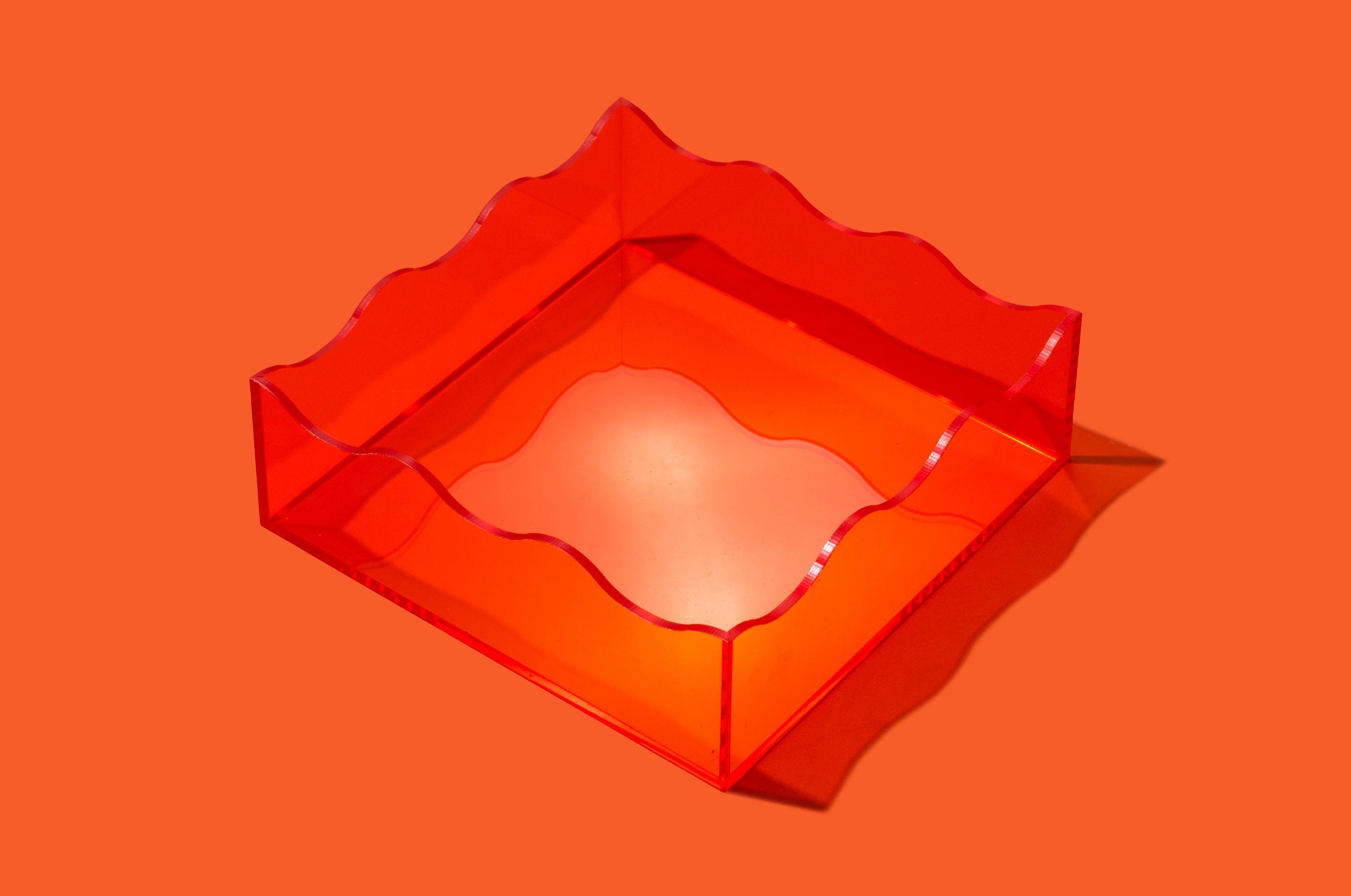 Orange Square Wavy Tray - Min. 2 (TRAY-10)