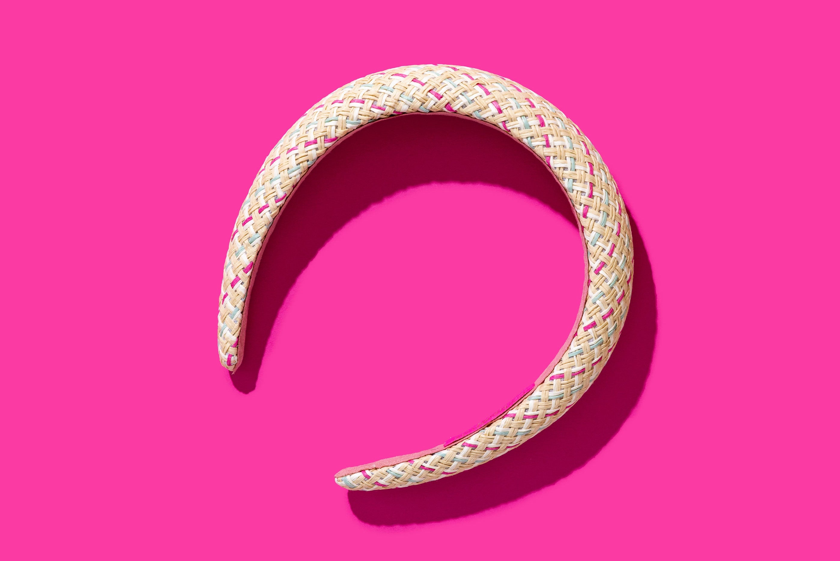 Lily Pink + Blue Rattan Headband - Min. 2 (HB-21)